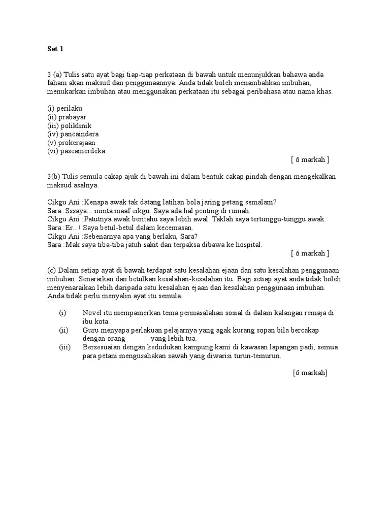 Modul Tatabahasa (Soalan 3) Shereen Lai Shi Min 4SC1 | PDF