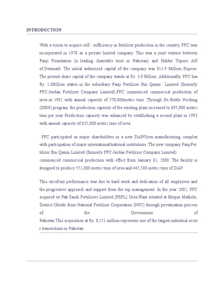 Report On FFC | PDF | Strategic Management | Innovation