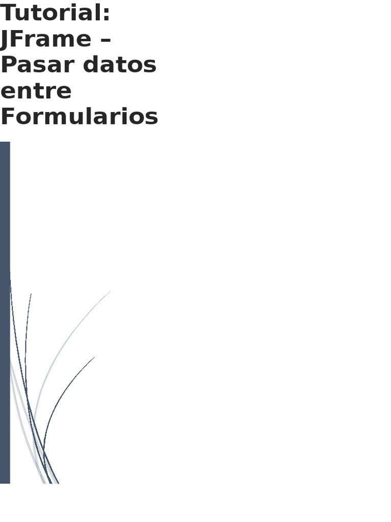 Tutorial 9 - JFrame - Pasar Datos | PDF | Tabla (base de datos) | Áreas de informática