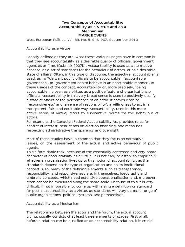 Understanding Accountability Mechanisms | PDF | Accountability | Governance