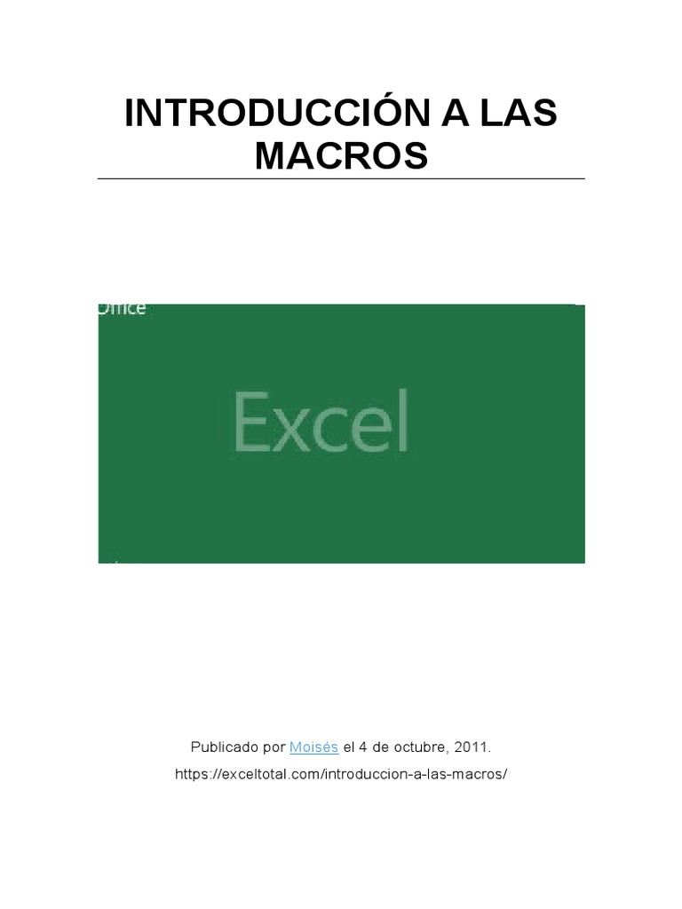Excel Macros | Descargar gratis PDF | Macro (informática) | Microsoft Excel