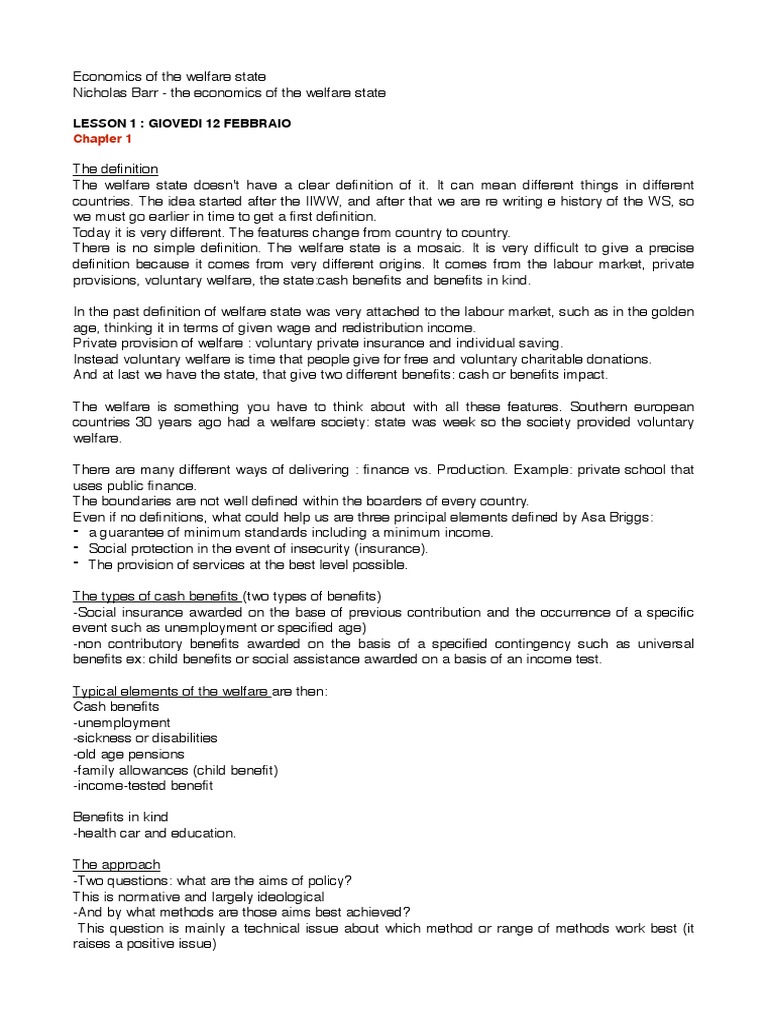 Economics of The Welfare State | PDF | Pareto Efficiency | Welfare ...