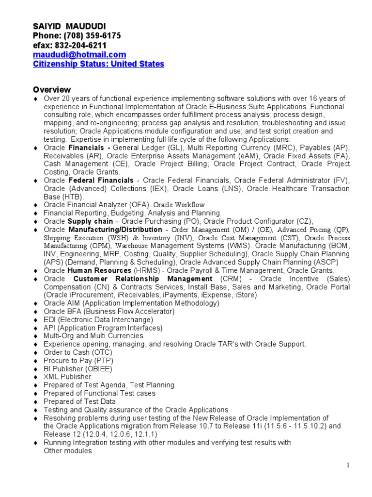 r 12 Pa Saiyid Resume Gdls o2c p2p | Accounts Payable | Oracle Database