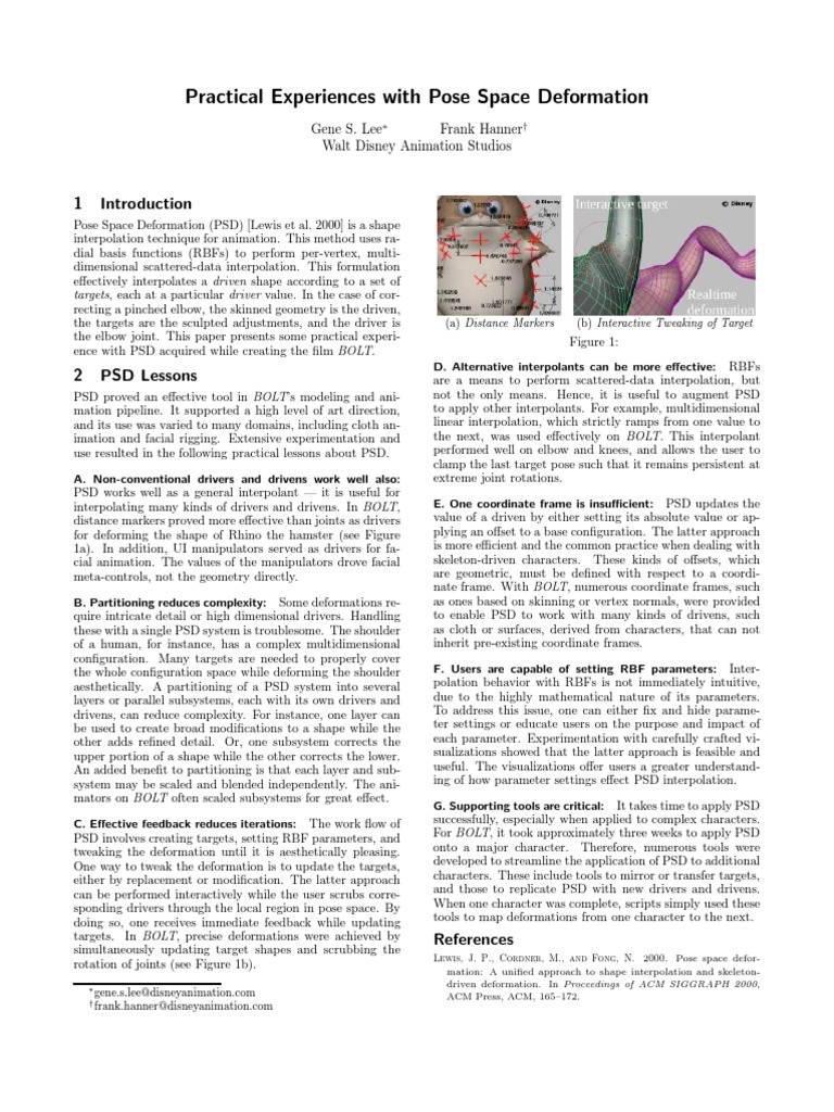 Pose Space Deformation | PDF | Shape | Interpolation