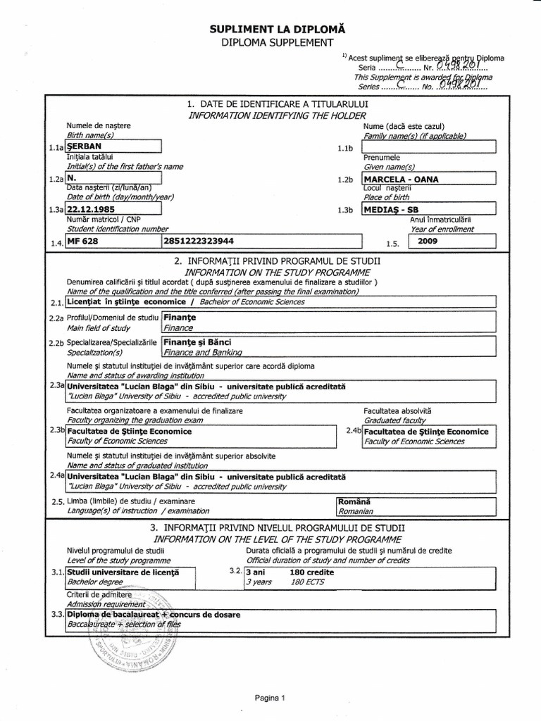 Supliment Diploma Licenta