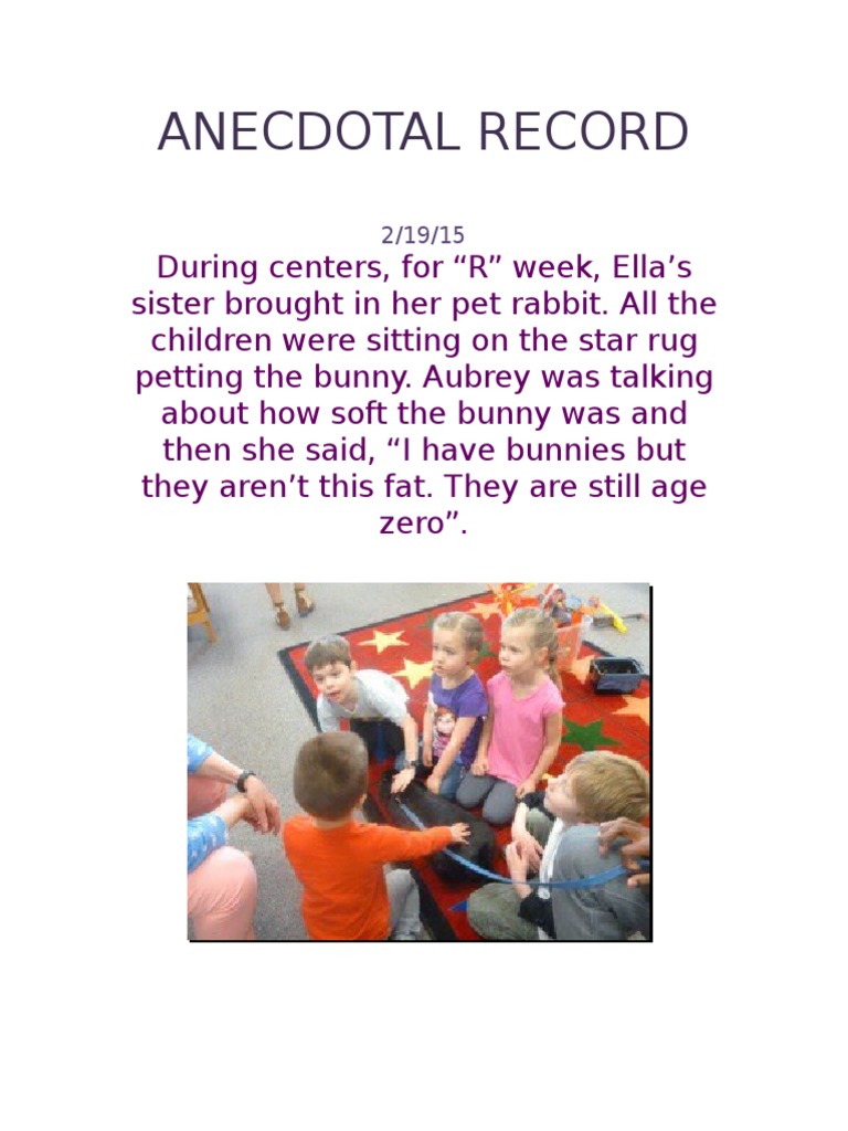 Anecdotal Observation 4 | PDF