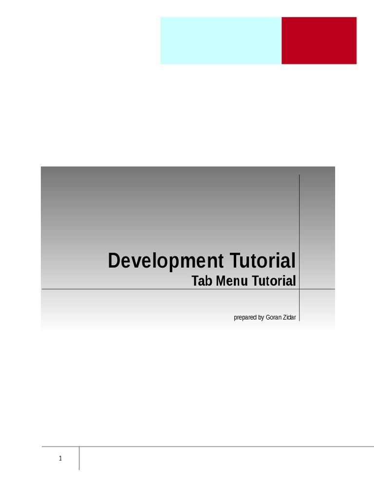 Tab Menu Tutorial | PDF | Menu (Computing) | Tab (Gui)