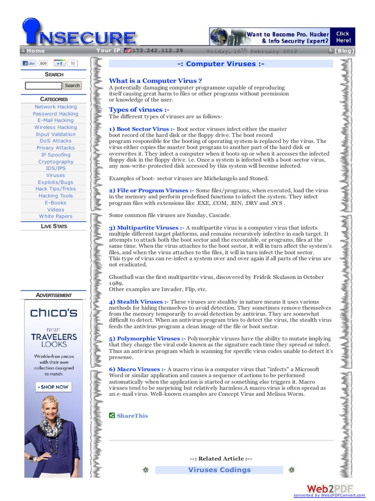 What Is A Computer Virus ? | PDF | Computer Virus | Antivirus Software