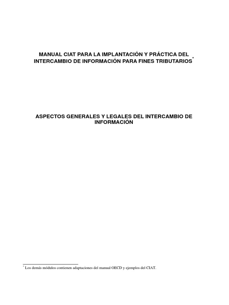 Manual CIAT para La Implantacion e Intercambio de Información - CIAT | PDF | Organización para ...