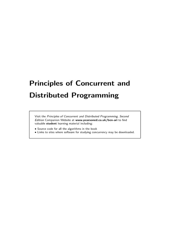 Principles Of Concurrent And Distributed Programming Pdf Formal