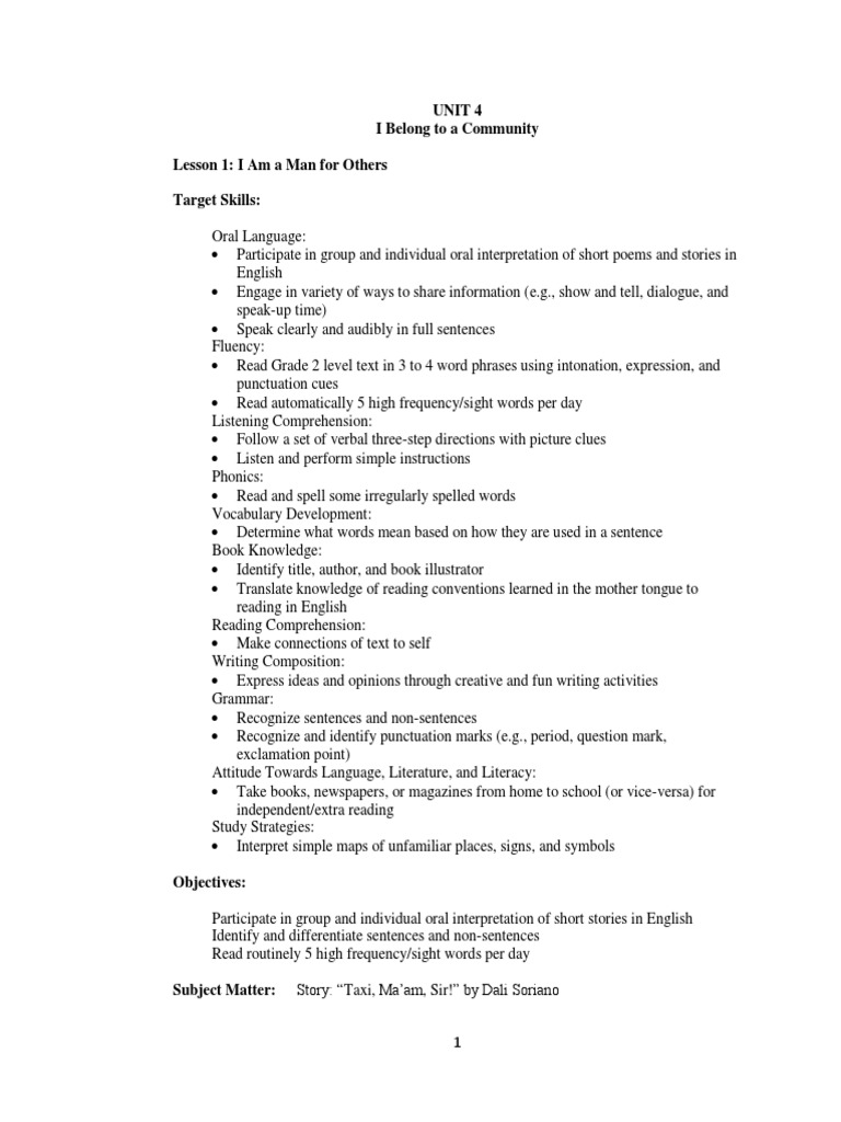 Community Engagement in Grade 2 English | PDF | Reading (Process ...
