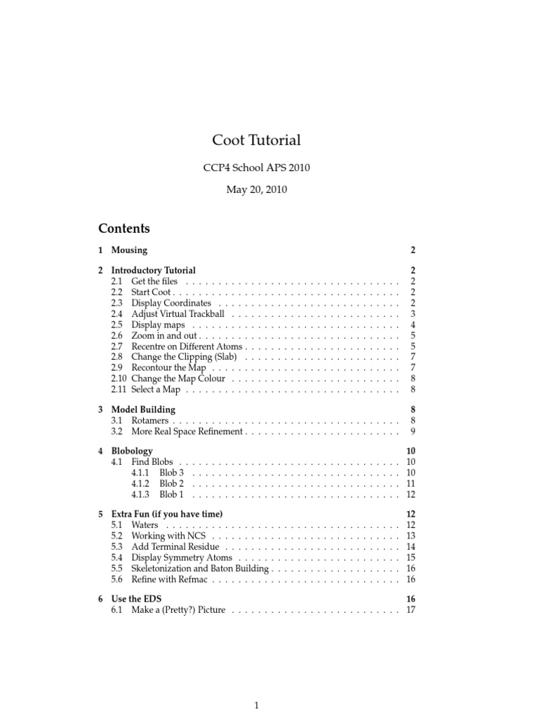 Coot Tutorial | PDF | Protein Data Bank | Amino Acid