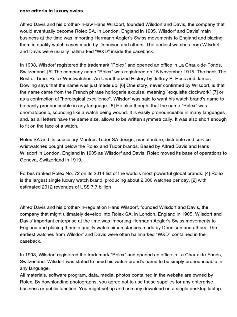 Understanding Straightforward Solutions For Swiss Watches | PDF ...