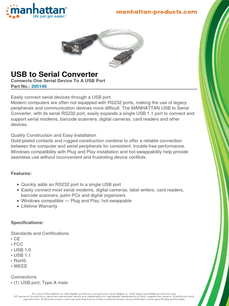 USB to Serial Converter for Legacy Devices | PDF