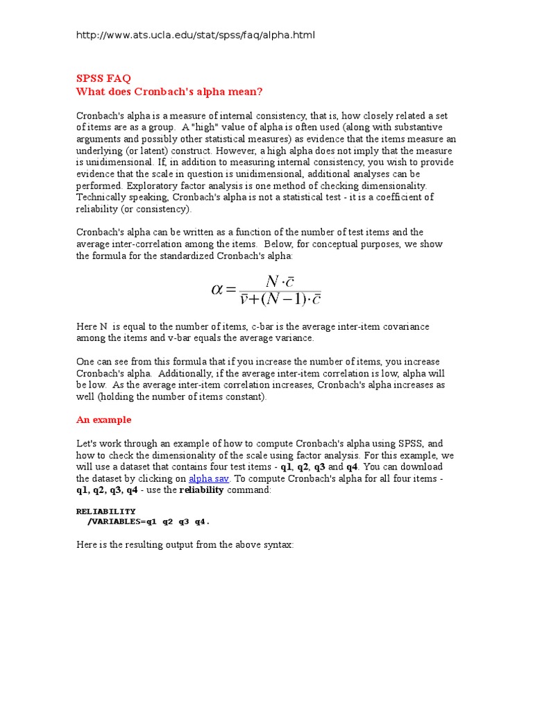 Calculating and Interpreting Cronbach's Alpha to Measure Internal ...