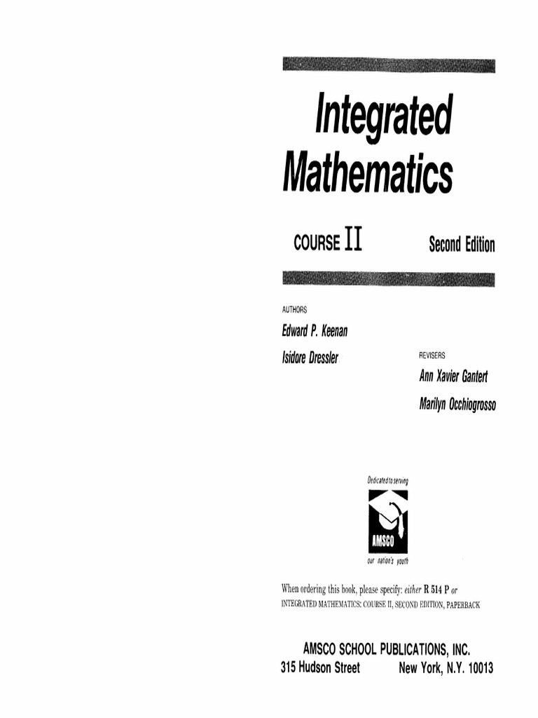 Integrated Mathematics Course 2 Text | PDF | Teaching Mathematics | Science
