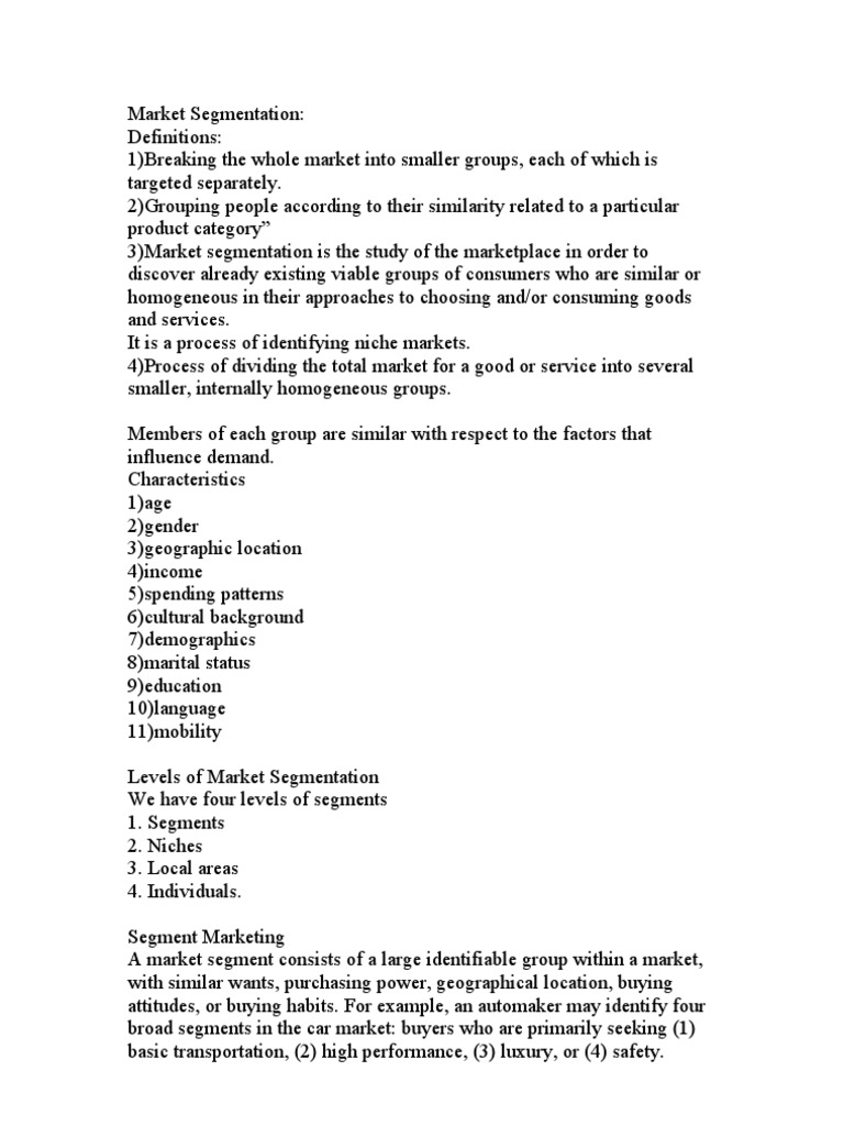 Market Segmentation Strategies Explained | PDF | Market Segmentation ...