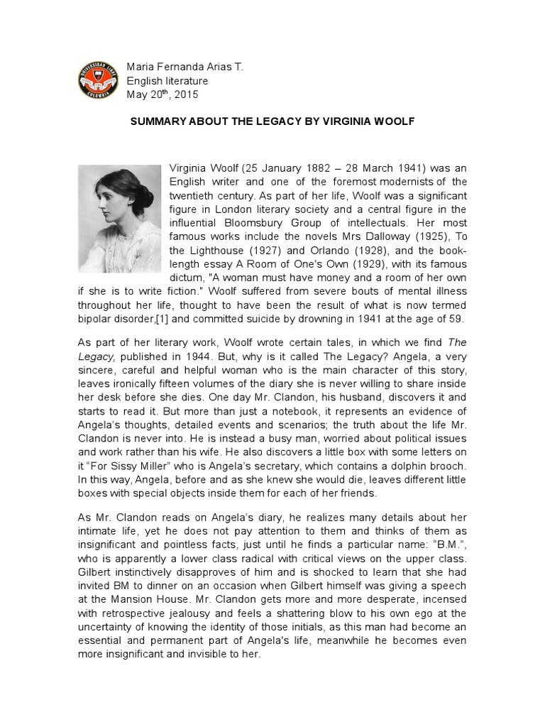The legacy - Summary and Analysis | Virginia Woolf | Fiction & Literature