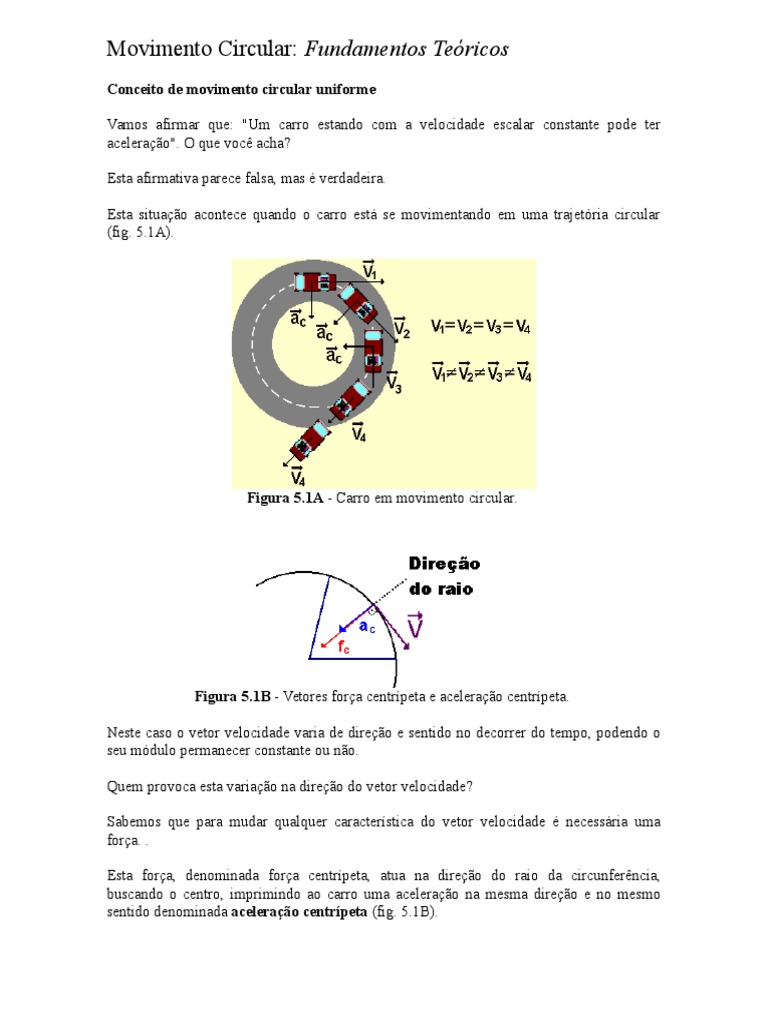 Fundamentos do Movimento Circular | PDF | Velocidade | Trajetória