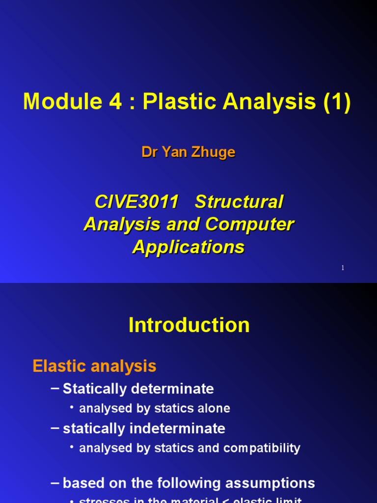 Plastic Analysis 1 | PDF | Bending | Plasticity (Physics)