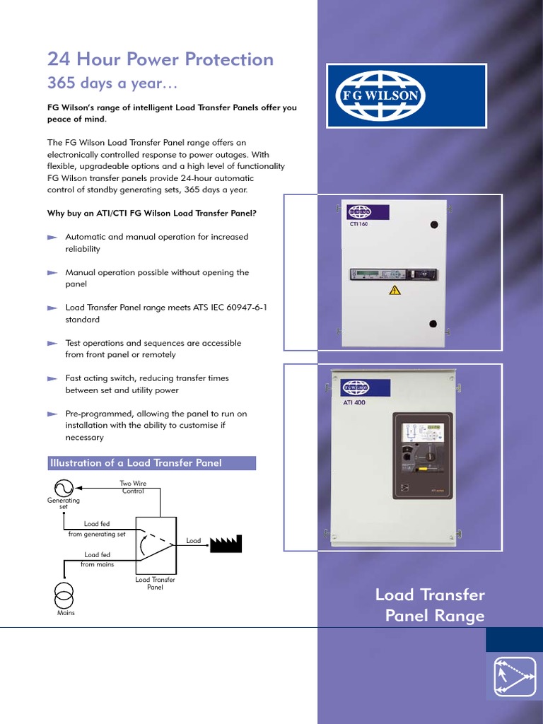 FG Wilson Load Transfer Panel Overview | PDF | Switch | Mains Electricity