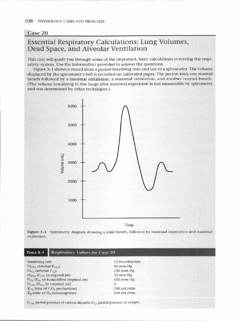 Essential Respiratory Calculation: Lung Volumes, Dead Space, and ...