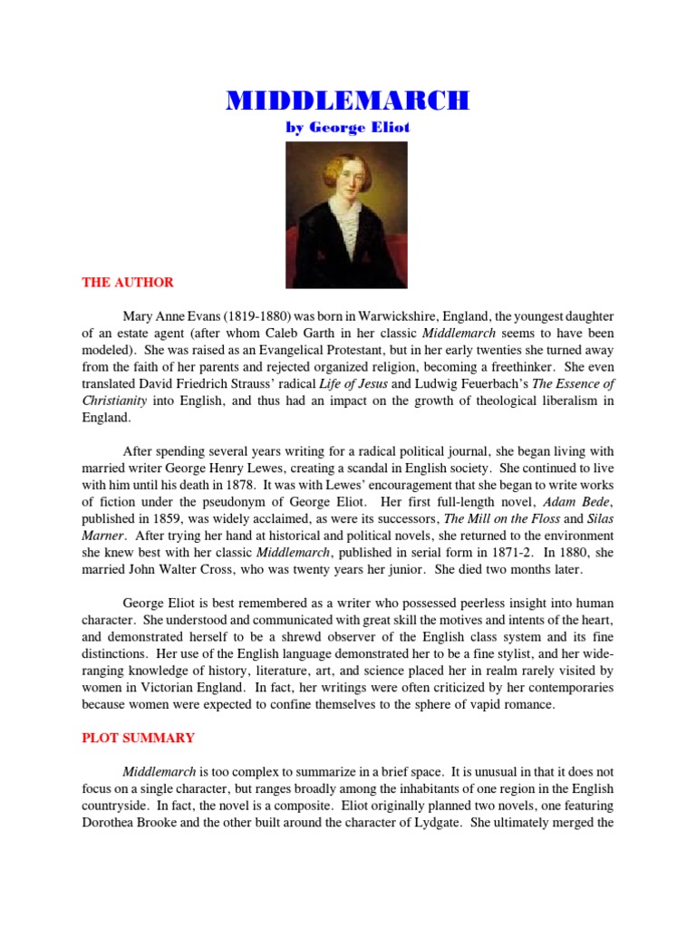 Middlemarch: Summary and Analysis | PDF | Middlemarch | George Eliot