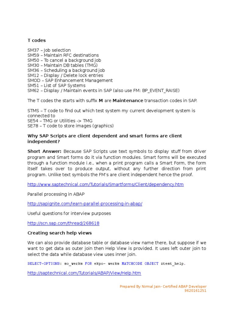 ABAP Technical | PDF | Database Index | Databases