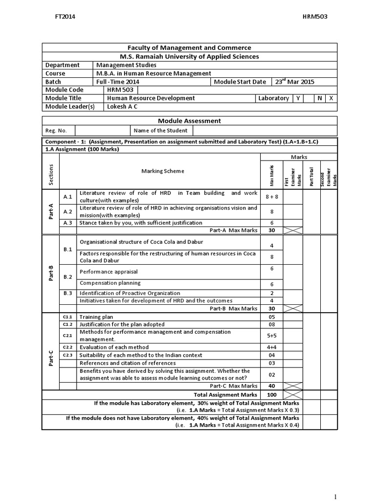 HRM 503 Assignment | Test (Assessment) | Educational Assessment | Free ...