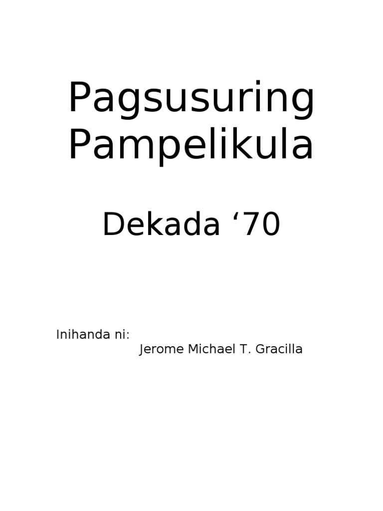 Pagsusuring Pampelikula | PDF