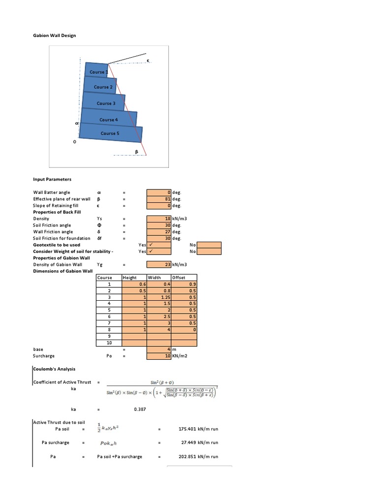 Gabion Design Spreadsheet