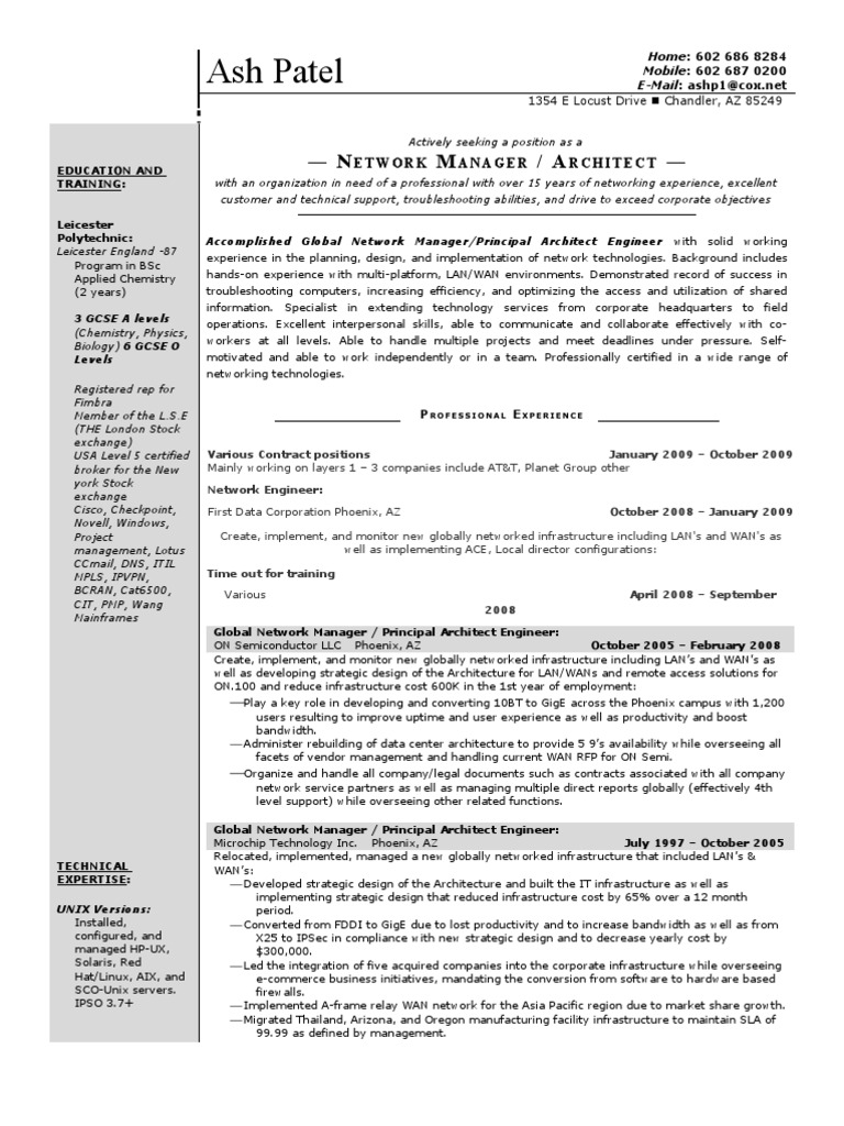 Ash Patel Resume Final | PDF | Cisco Systems | Computer Network