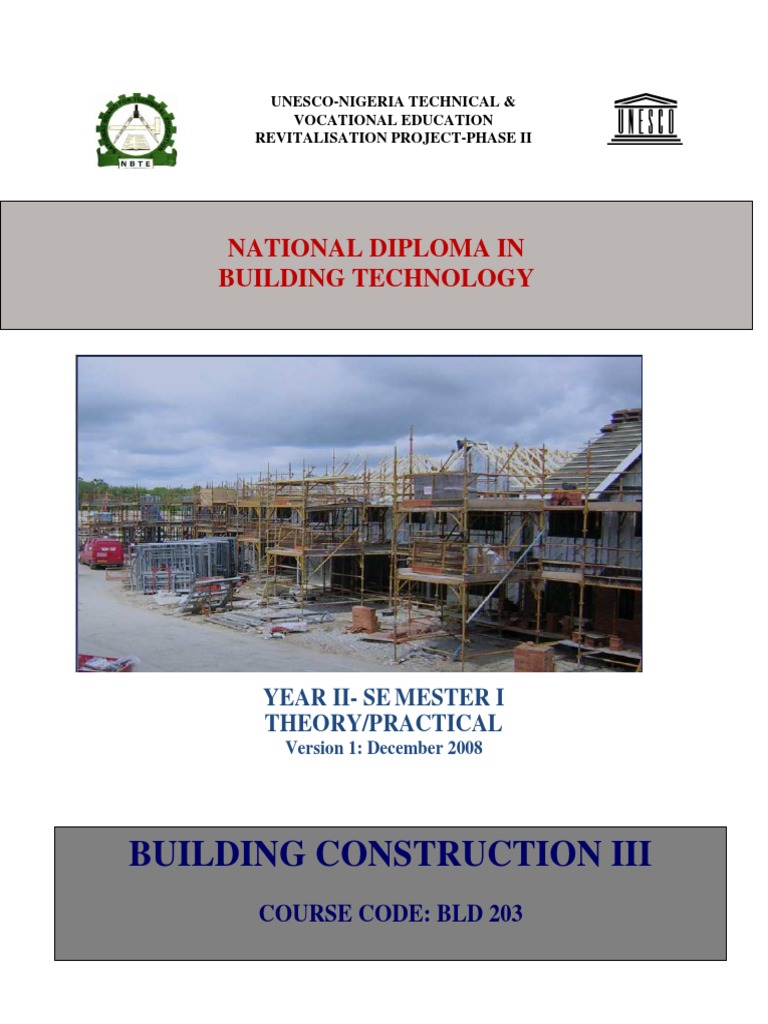 Building Construction III Course Notes | PDF | Paint | Scaffolding