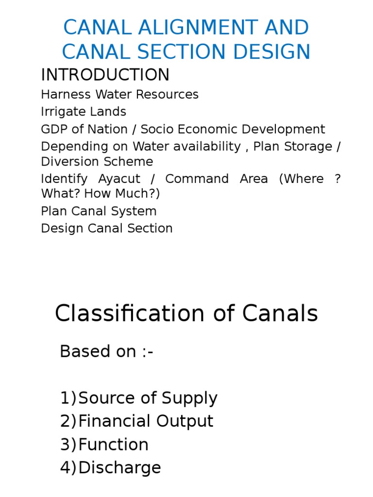 Canal Alignment | PDF | Canal | Water Resources
