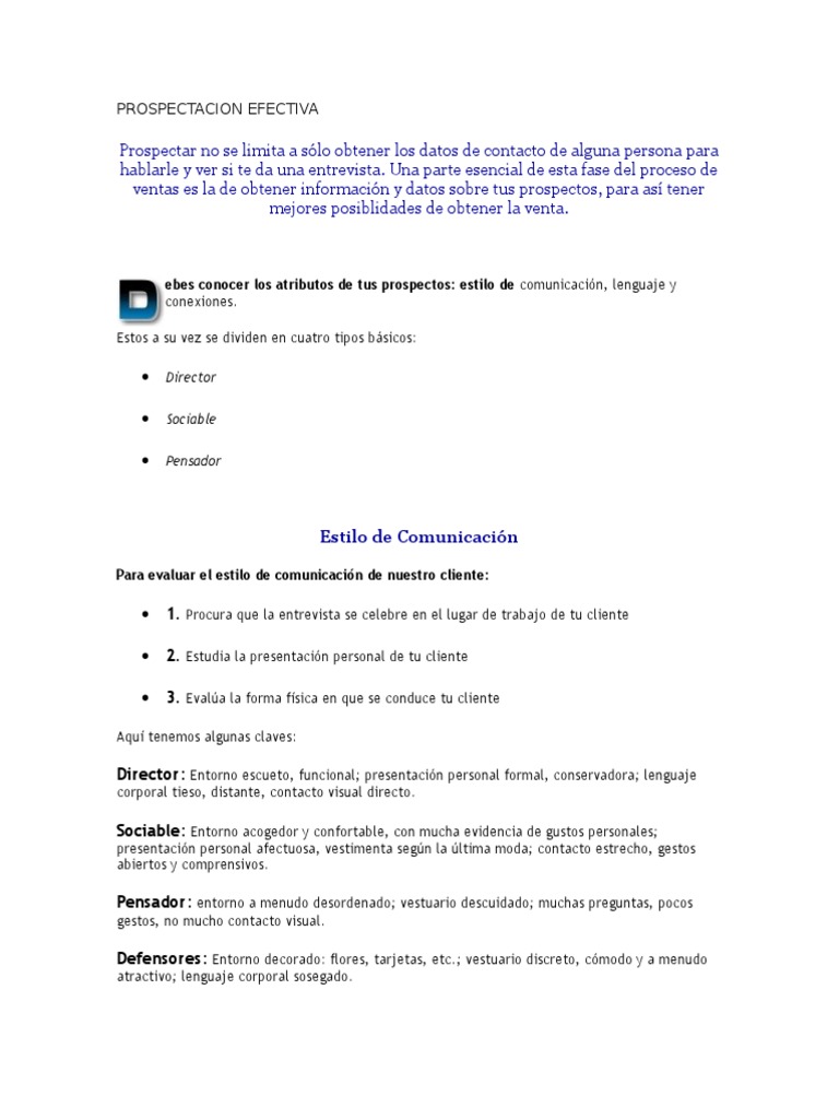 Prospectos de Alta Calidad en Ventas | PDF | Marketing | Cliente