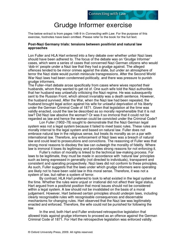 Grudge Informer Exercise | PDF | Jurisprudence | Crime & Violence
