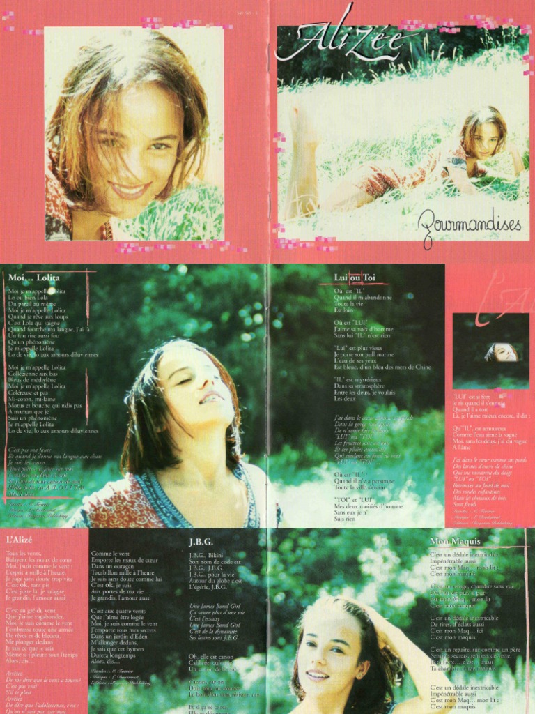 Alizée Booklet CD Gourmandises 2000 | PDF