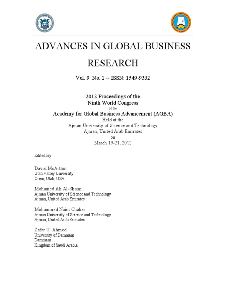 AGBA 2012 Conference Proceedings PDF | PDF | Entrepreneurship | Small ...