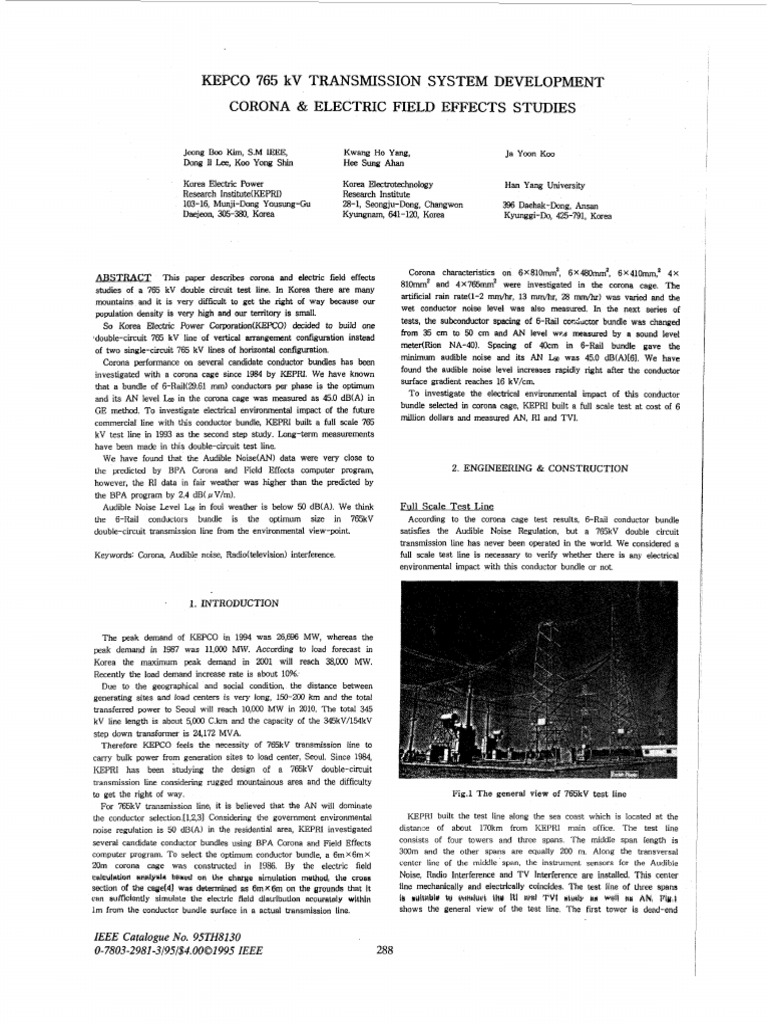 Development of 765 KV AC Transmission KEPCO | PDF | Electric Power ...