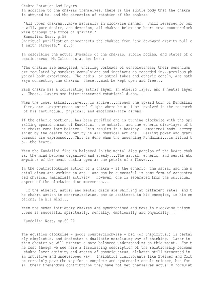 Chakra Rotation and Layers | PDF | Chakra | Kundalini