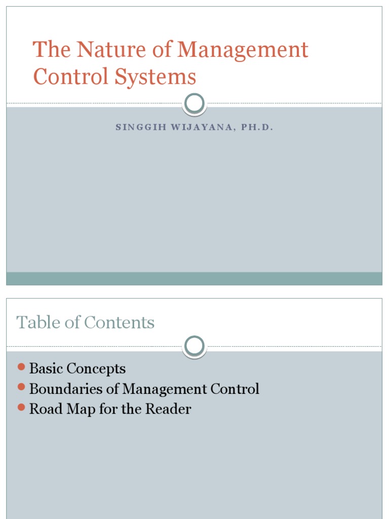 Chapter 1 - The Nature of Management Control Systems | PDF | Strategic ...