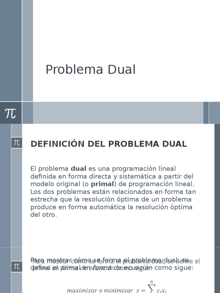 Problema Dual | PDF | Programación lineal | Ecuaciones