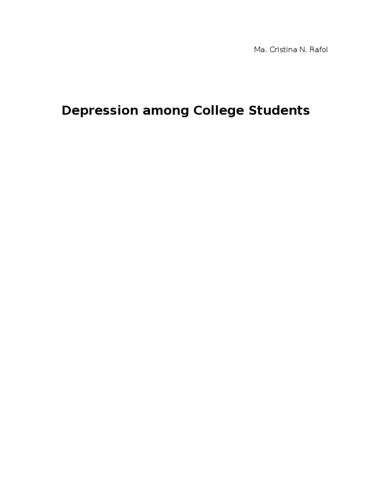 College Student Depression Insights | PDF | Depression (Mood) | Major ...