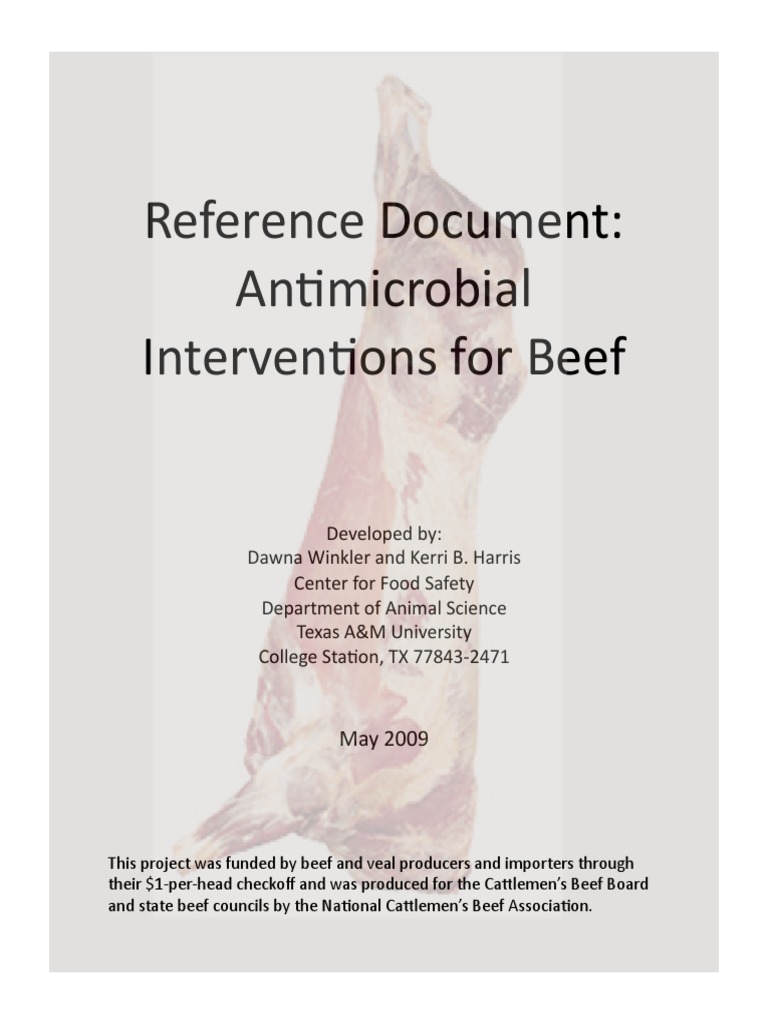 Antimicrobial Interventions For Beef | PDF | Escherichia Coli | Beef