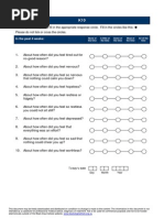K10 Psychological Distress Scale Guide | PDF | Mental Disorder ...