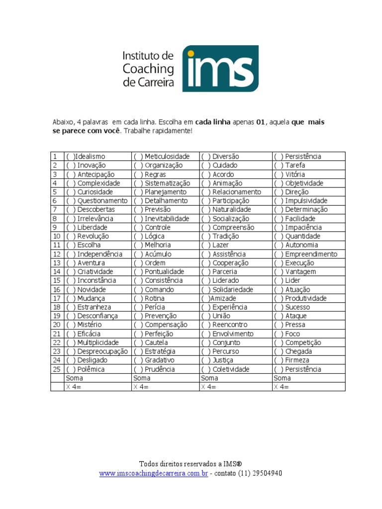 Teste De Perfil Comportamental Grátis Para Imprimir - Notícias e ...