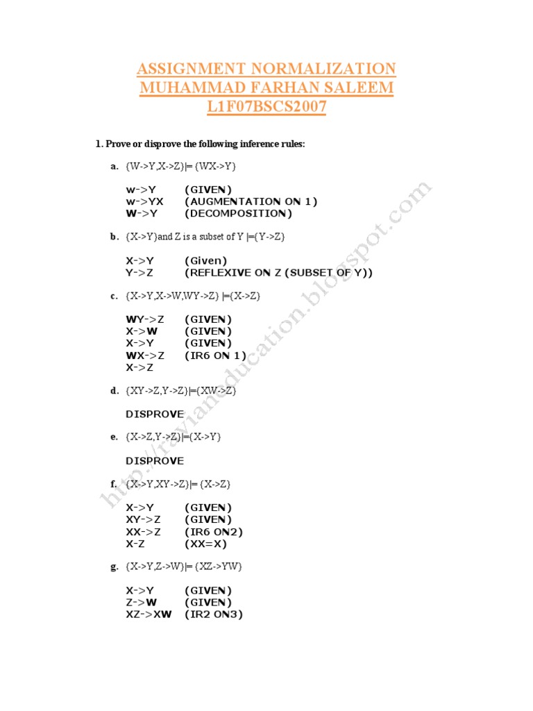 Normalization Assignment | PDF | Information Technology Management | Data