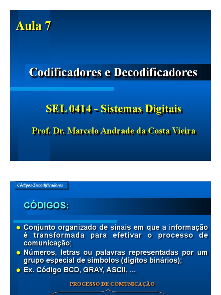 Aula 7 - Codificadores e Decodificadores | Ascii | Binary Coded Decimal