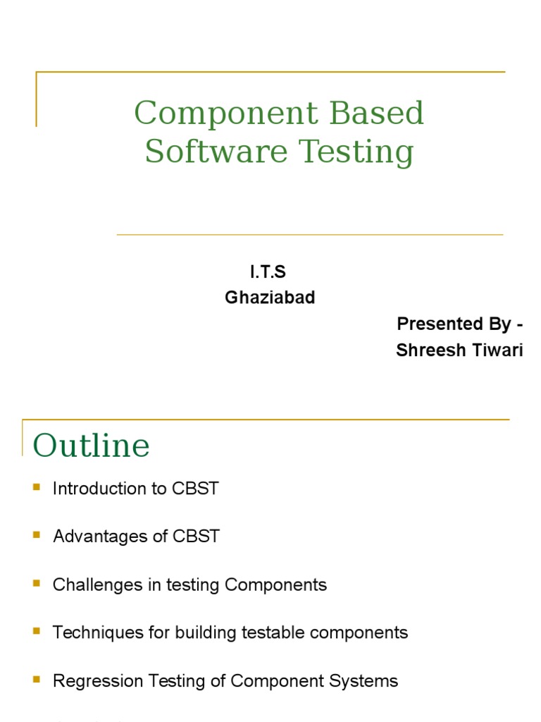 Componennt Based Testing | PDF | Software Testing | Component Based ...