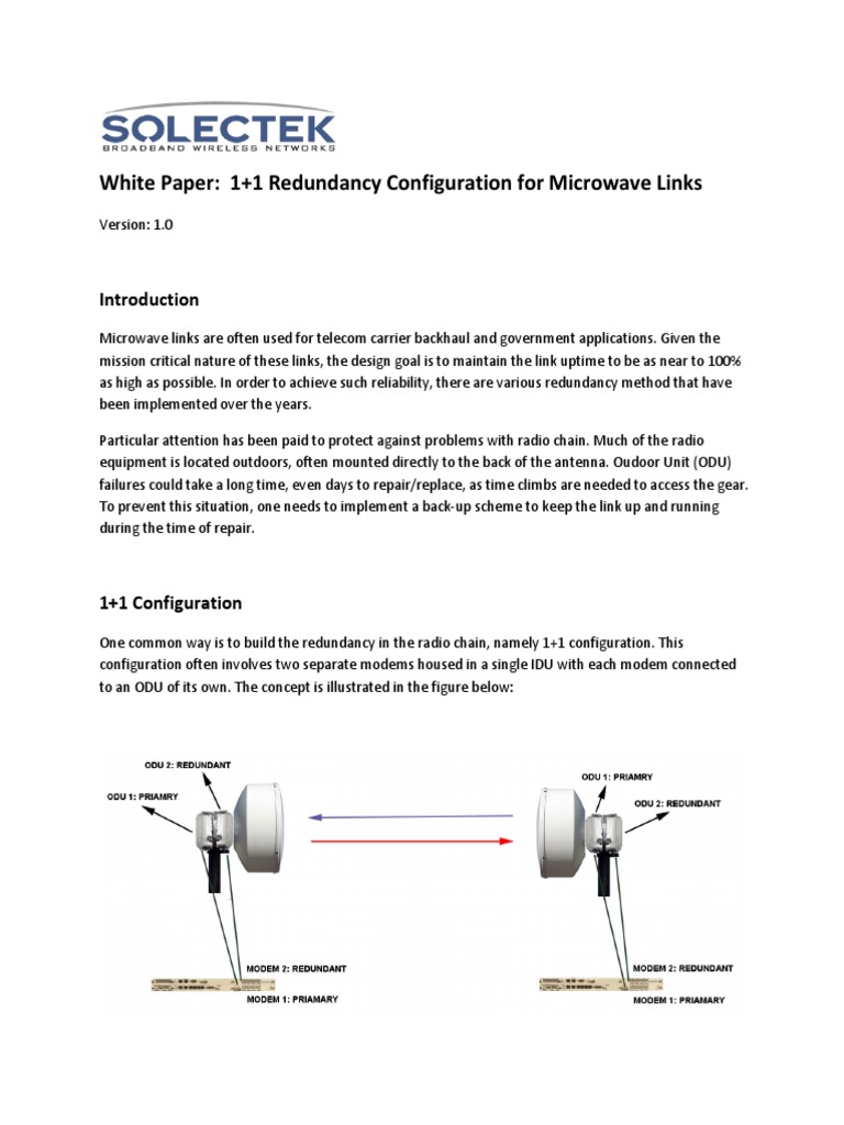 MW Link Configuration (1+0 - 1+1 - 2+0) | PDF | Computers